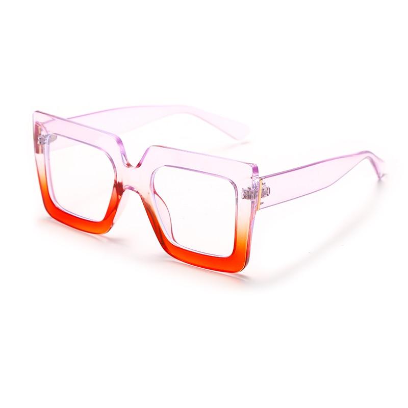 Vintage Square Glasses Frame Retro Women Colorful Frame Clear Lens Eye ...